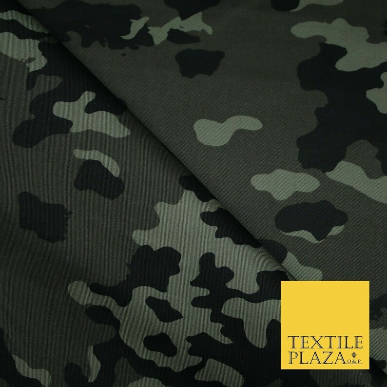 Dark Green Flecktarn Camouflage Cotton Twill Fabric Army Military ...