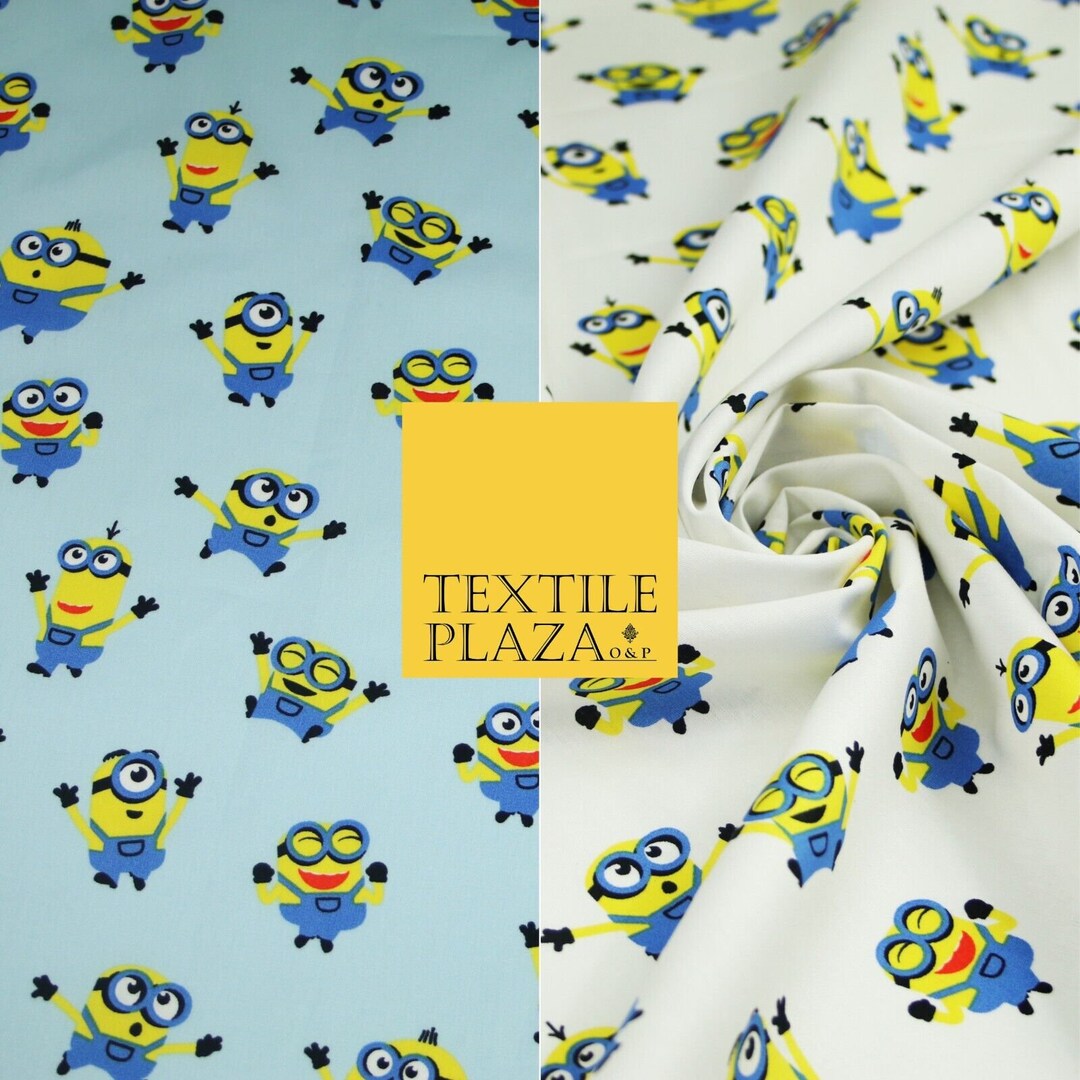 White Blue Cheeky Despicable Me Minions Novelty Digital Print 100% ...