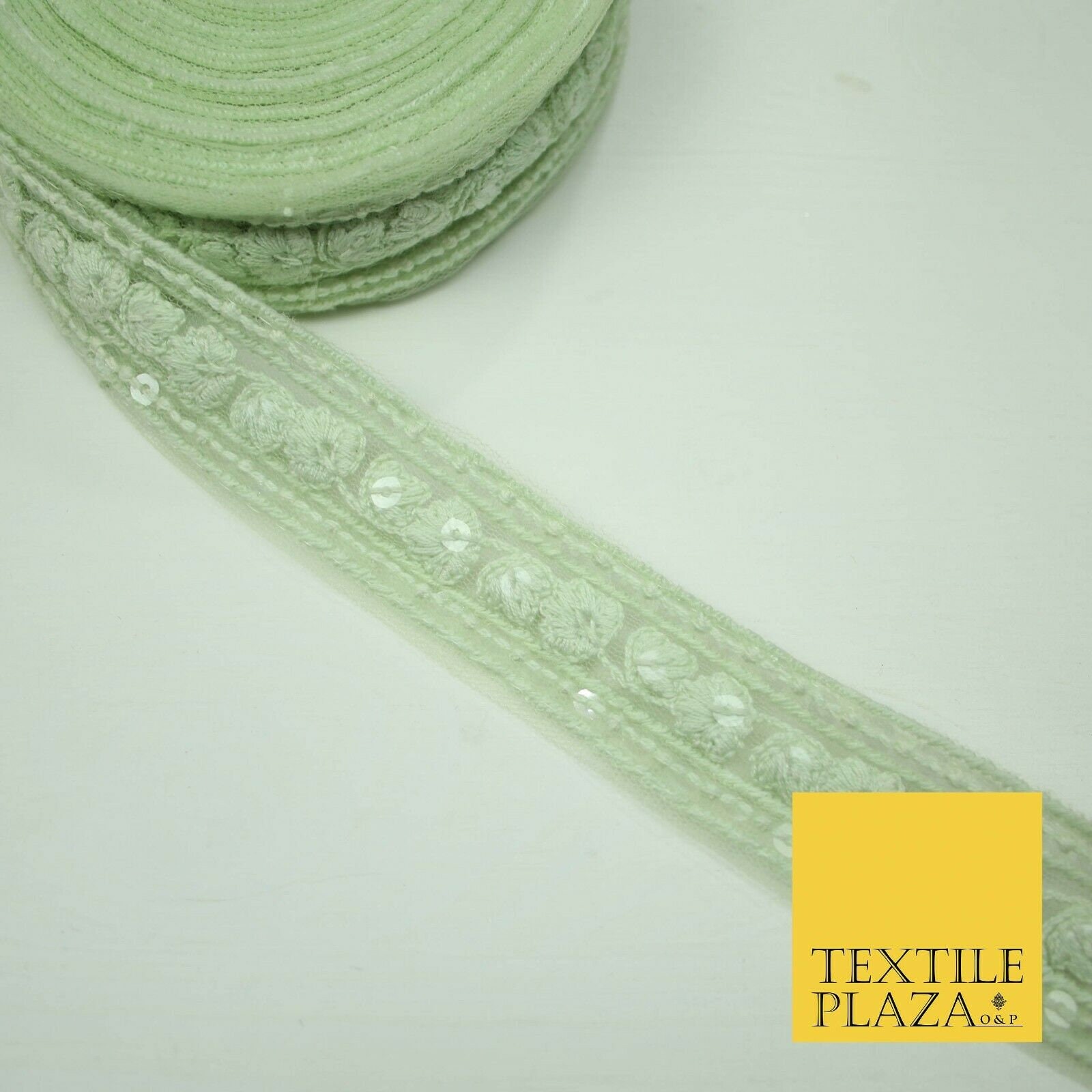 10 pastel colours soft thread floral sequin ribbon trim border | Etsy