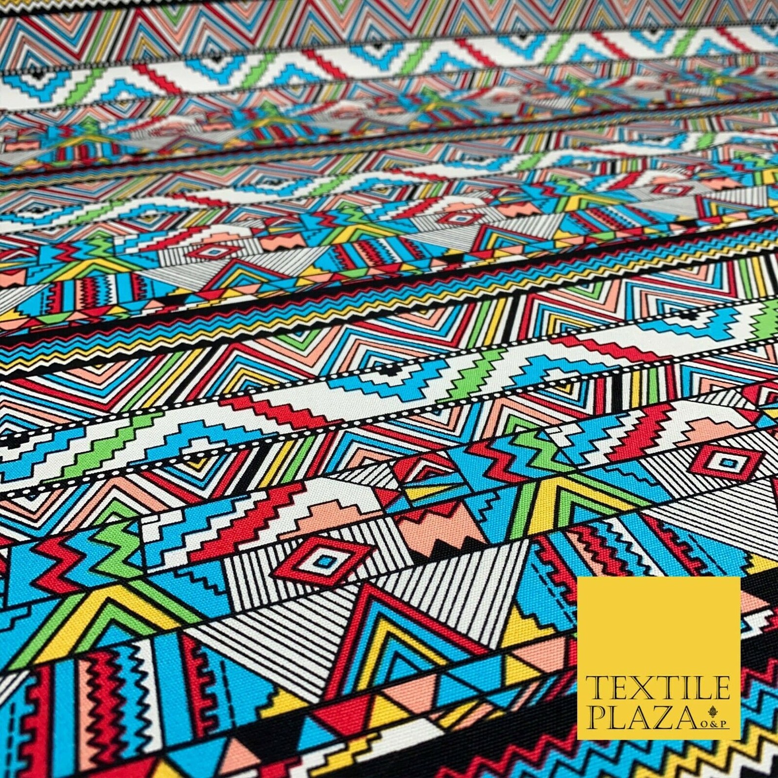 Colourful Wacky Aztec 100% Cotton Canvas Printed Fabric - Etsy UK