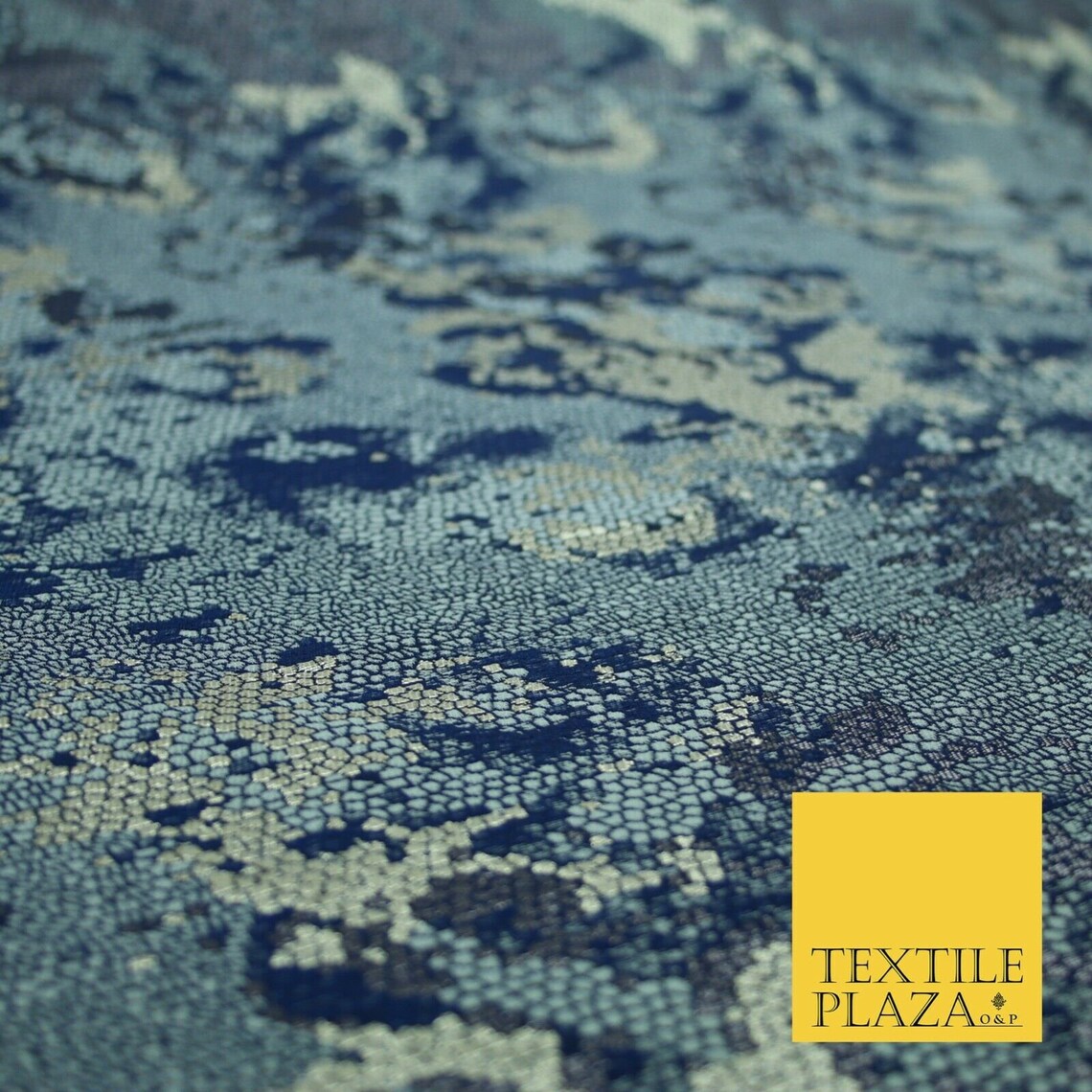 Navy Blue Pixel Beehive Snake Grid Metallic Brocade Jacquard - Etsy UK