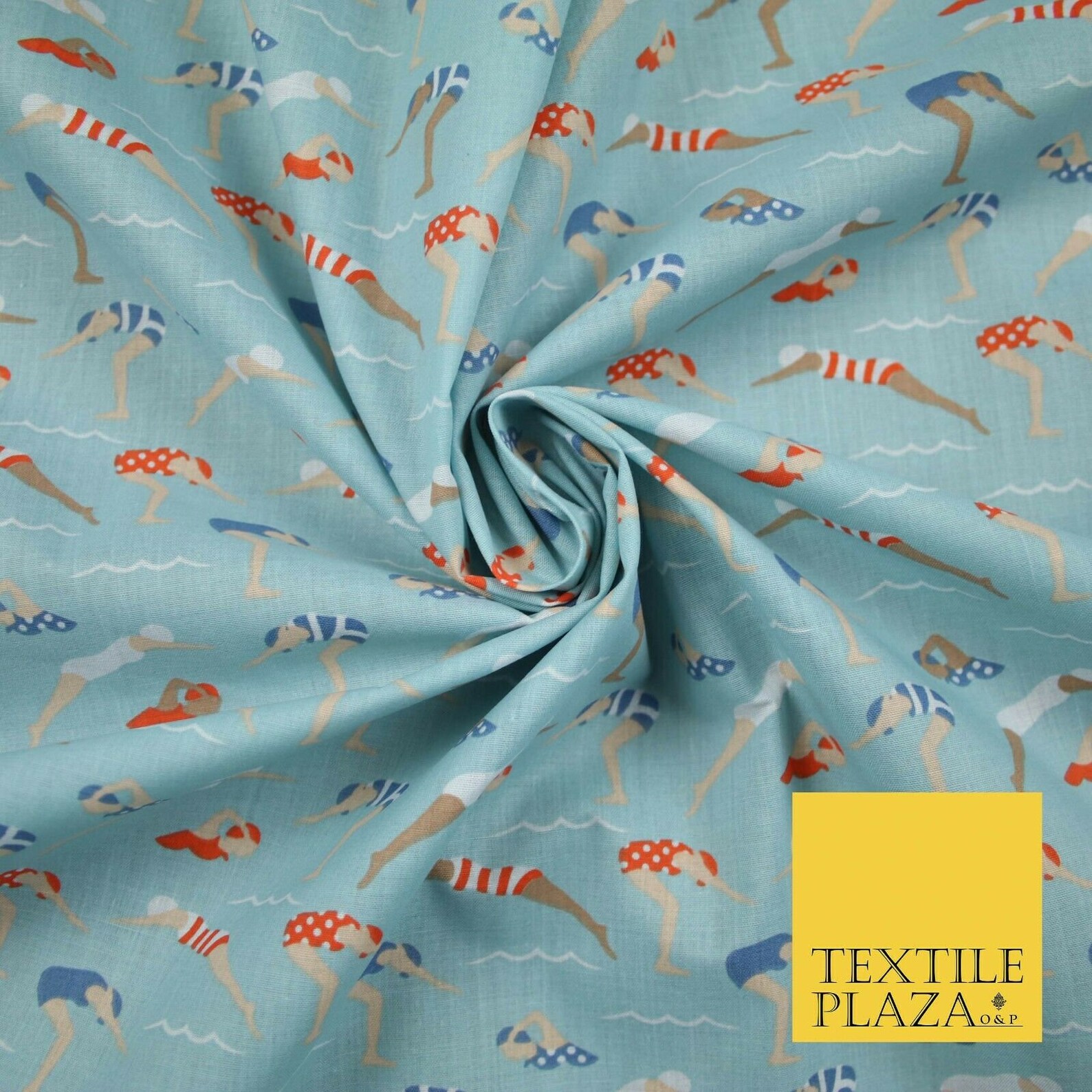 Swimmers Divers Watersports Printed Poly Cotton Fabric | Etsy