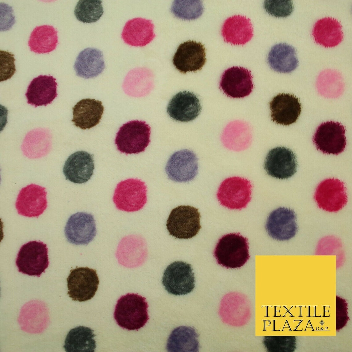 Super Soft Cream Magenta Multi Spotted Cuddle Fleece Double - Etsy