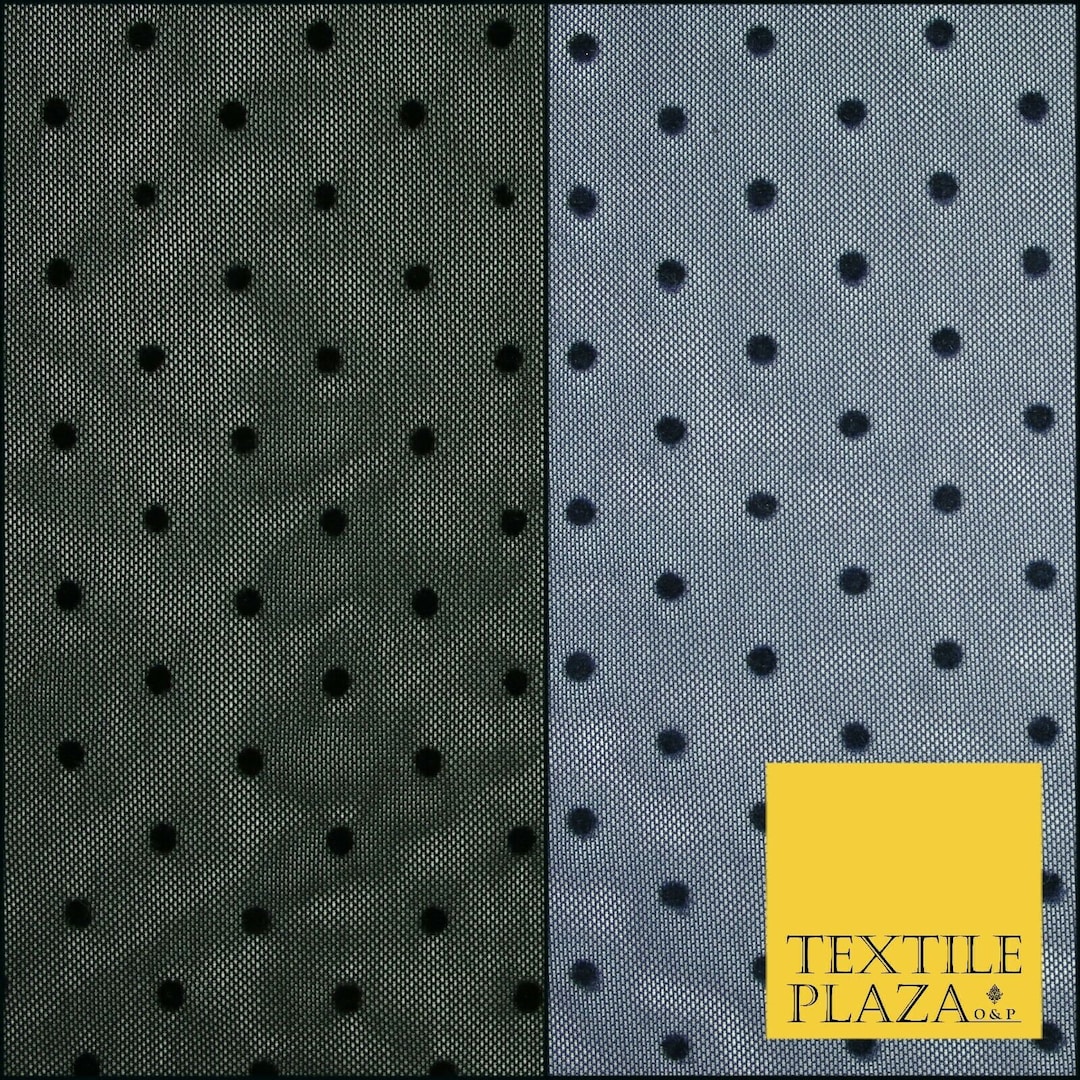 Tela de vestido elástica de red de malla de lunares flocados - Etsy España
