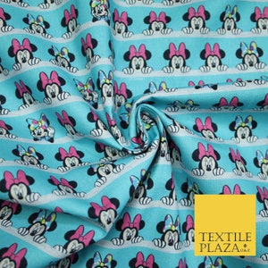 Blue Peeking Minnie Mouse Disney Licensed 100% Cotton Digital - Etsy