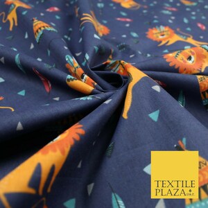 Sleeping Lion Red Indian Teepee Confetti Printed Polycotton Dress Craft ...