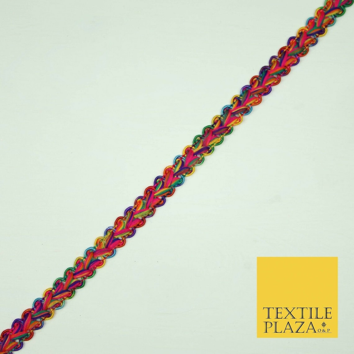 Colourful Multicolour 1cm Soft Thread Woven Plait Border - Etsy UK