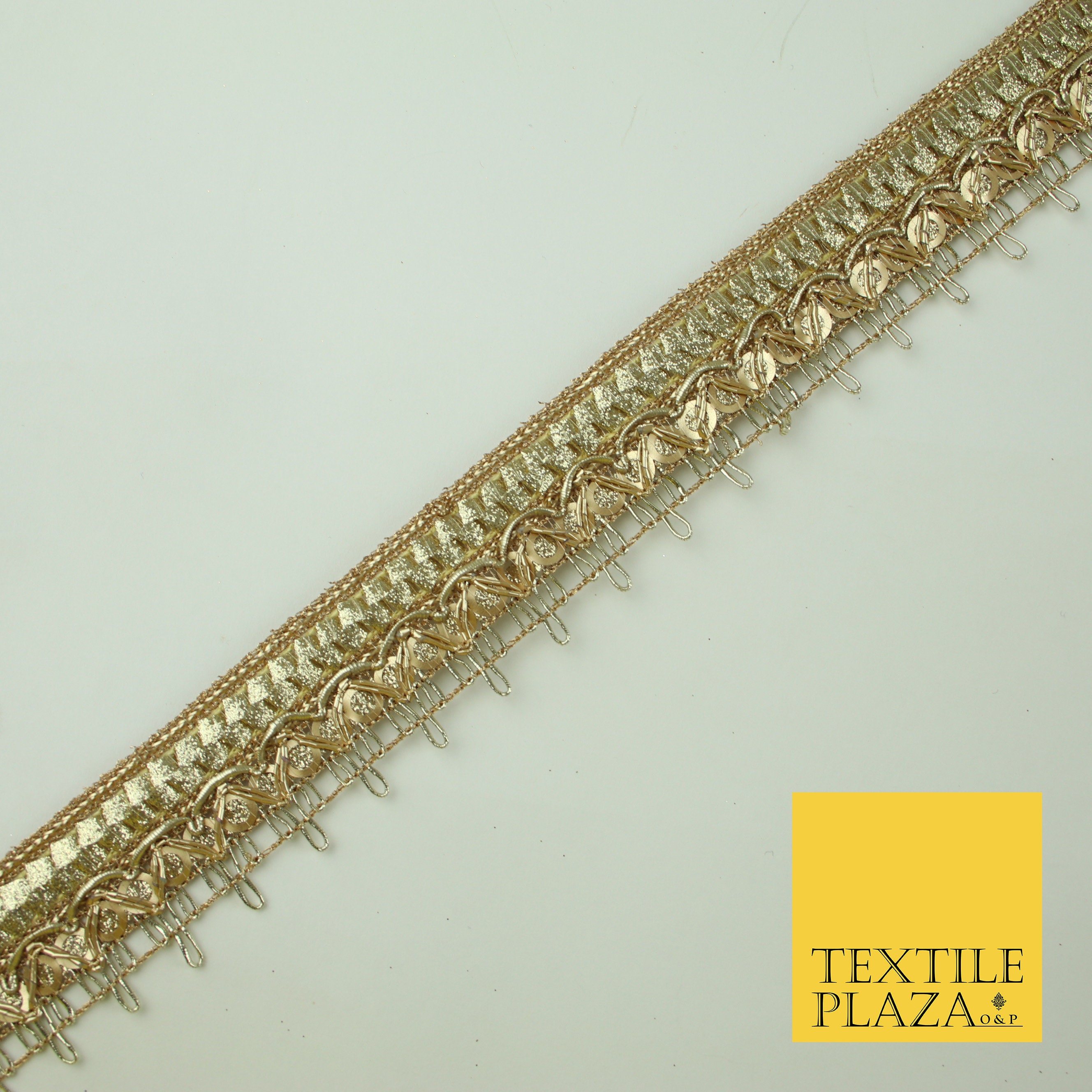 Gold glitter zig zag circle sequin multi zari trim gota border | Etsy