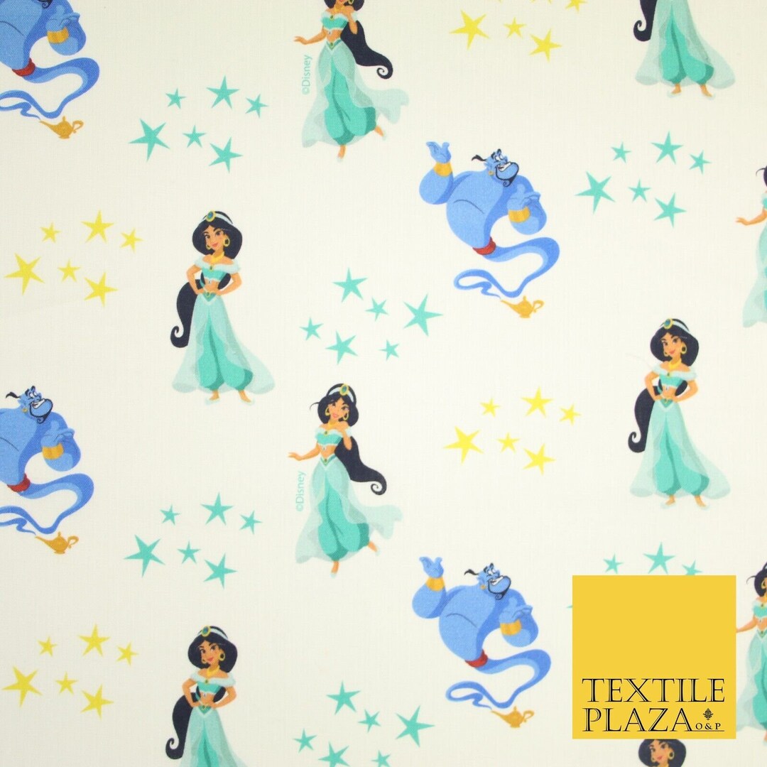 Aladdin Genie Princess Jasmine Disney Digital Print 100% Cotton Fabric ...