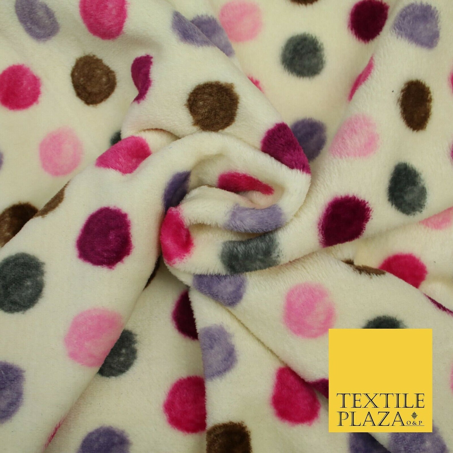 Super Soft Cream Magenta Multi Spotted Cuddle Fleece Double - Etsy
