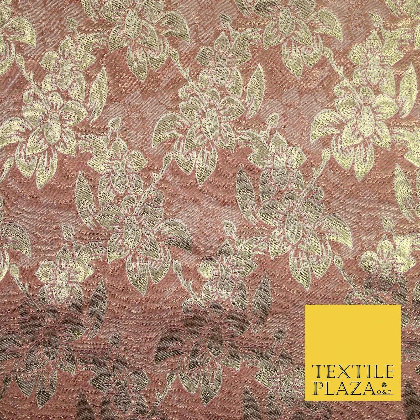Luxury Floral Flower Mix Metallic Gold Brocade Dress Fabric | Etsy