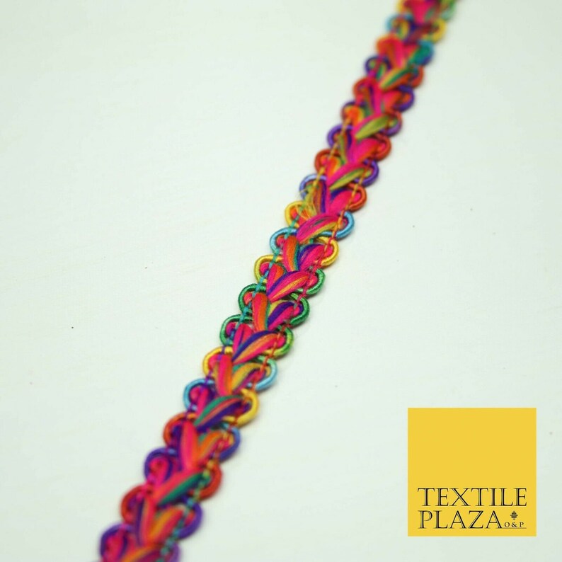 Colourful Multicolour 1cm Soft Thread Woven Plait Border - Etsy UK