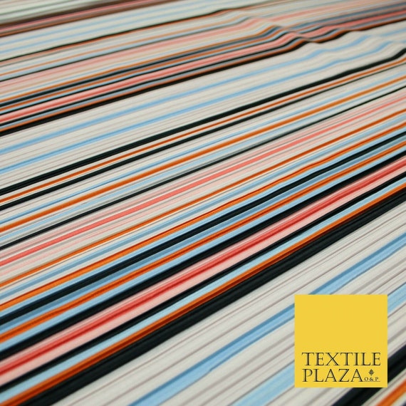 Multicolour Mixed Stripe Barcode Lines Printed Pleated Plisse | Etsy