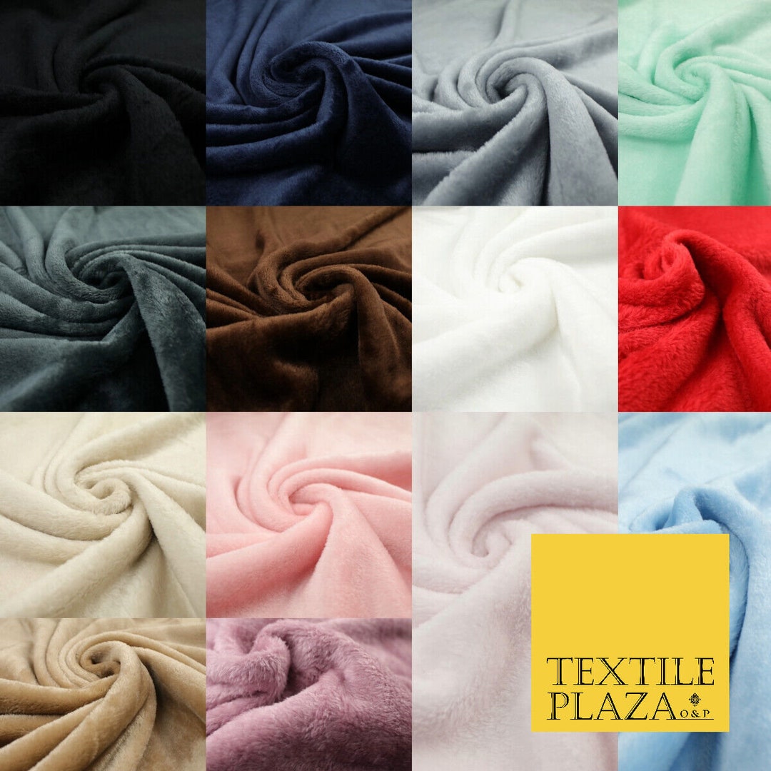 14 Colours Premium Soft Double Sided Cuddle Fleece Fabric Material ...