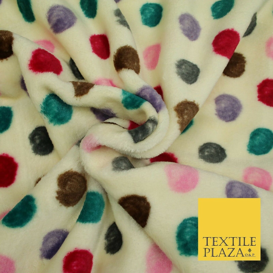 Super Soft Cream Jade Multi Spotted Cuddle Fleece Double Sided - Etsy