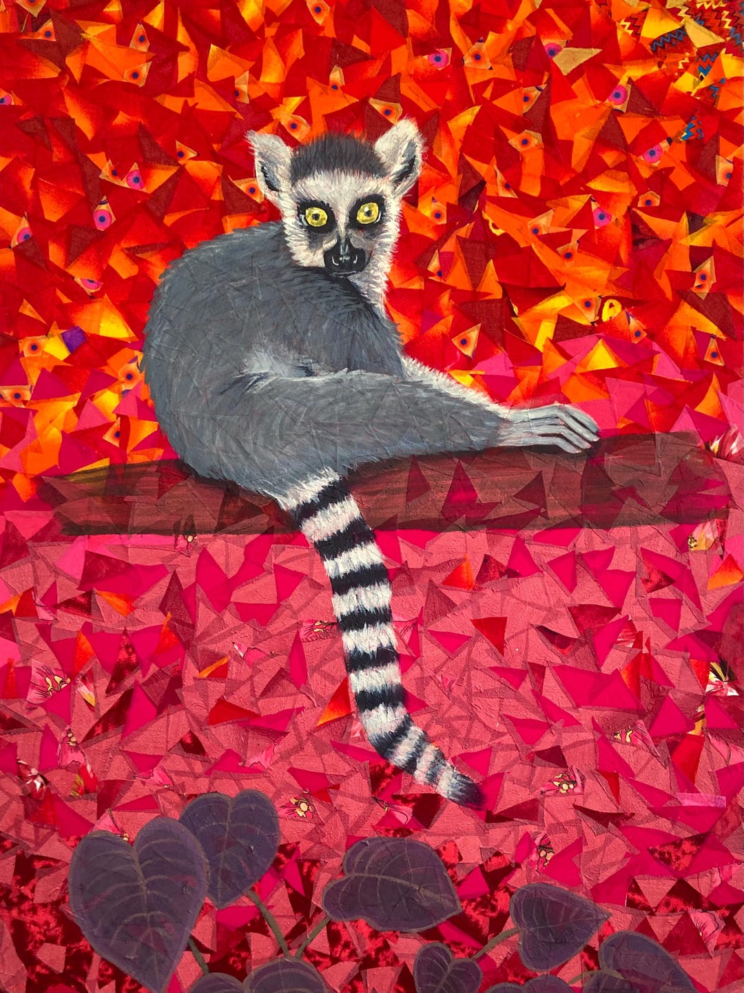 Original Art Collage / Painting - Lemur - Etsy