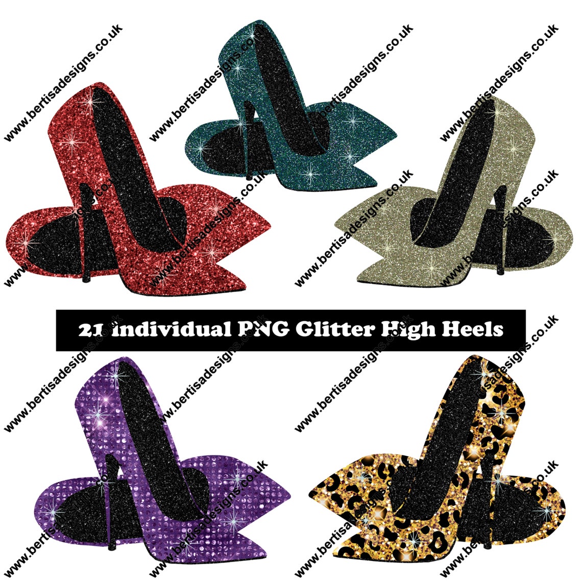 21 Glitter High Heels Bundle Png Clip Art Sublimation Design - Etsy