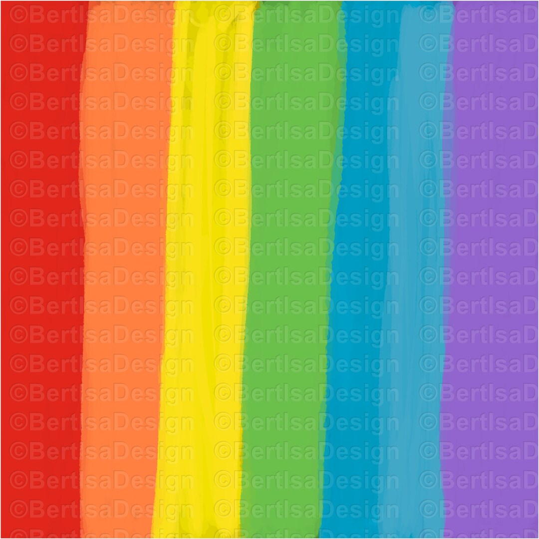 Rainbow Digital Paper . Hand Painted , Scrapbook Paper , Digital ...