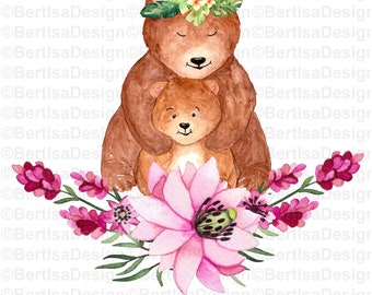 Sublimation Design Watercolor Mother and Baby Giraffe PNG | Etsy