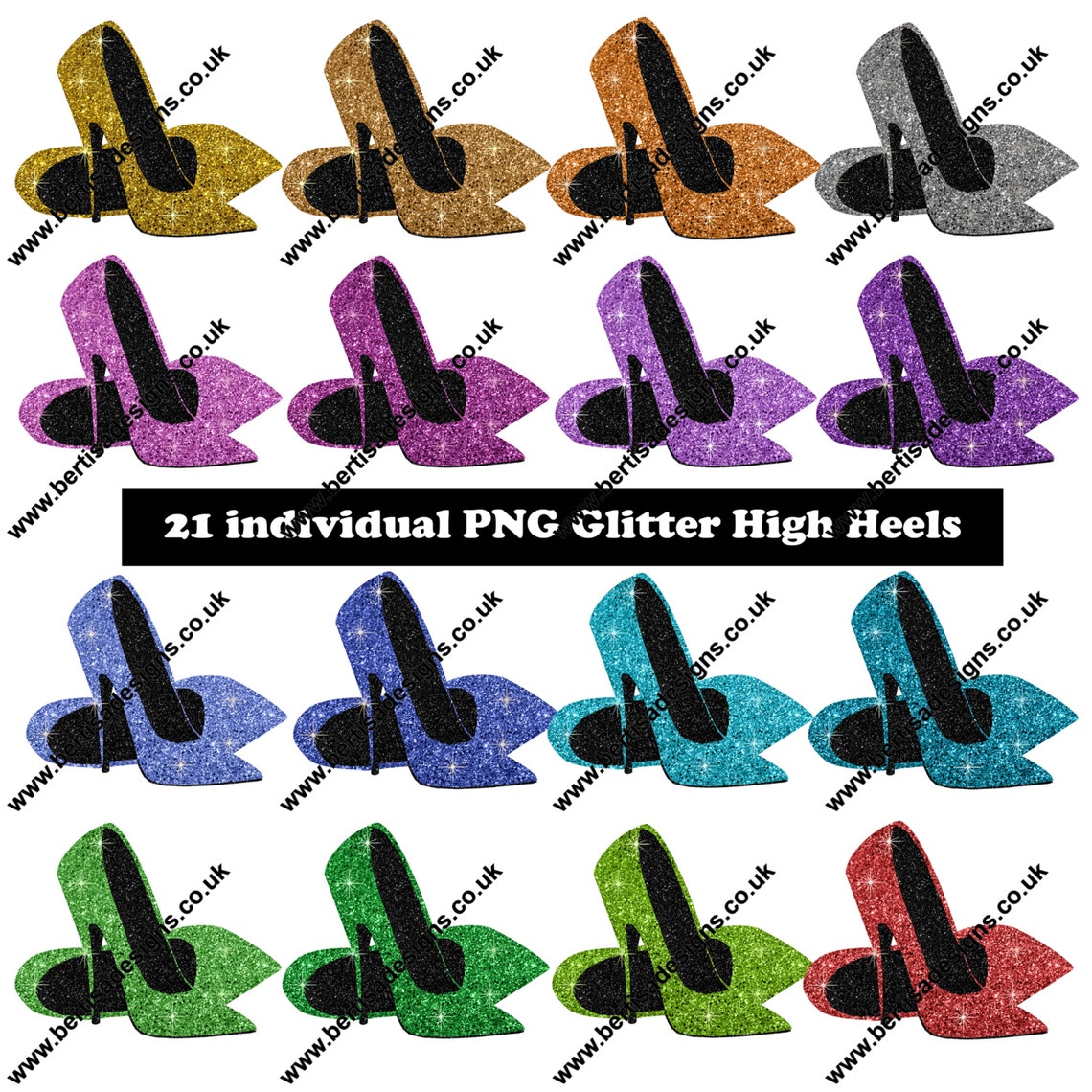 21 Glitter High Heels Bundle Png Clip Art Sublimation Design - Etsy