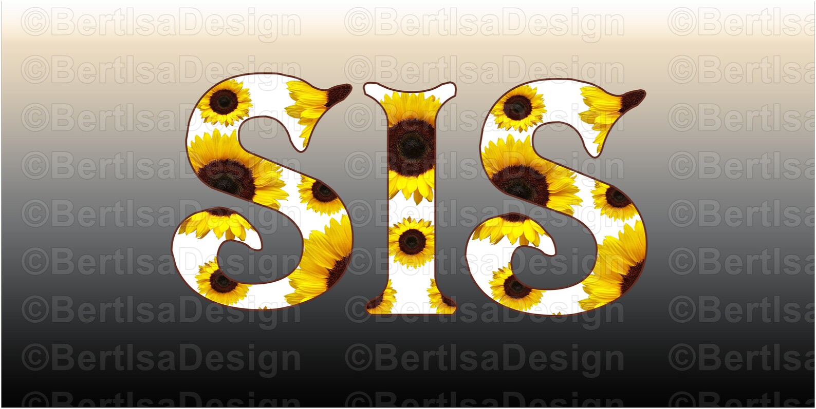 Sunflower Letters, A to Z Clip Art, Sunflower Alphabet, Instant ...