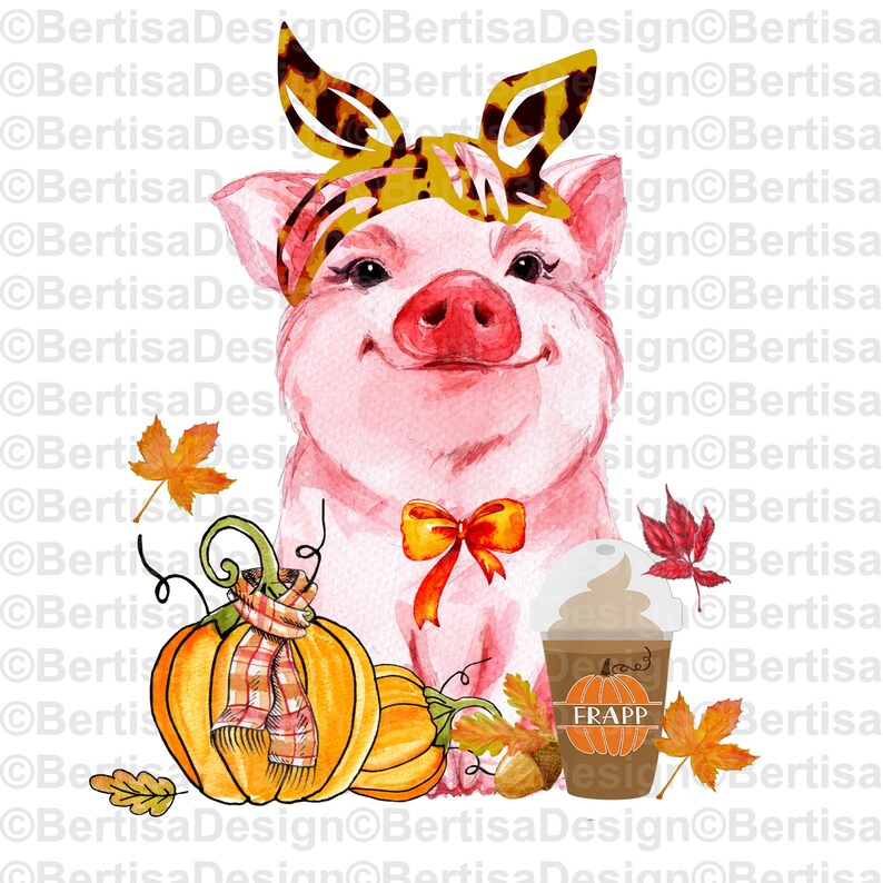 Fall Pig Sublimation Graphics / Instant Download / 300DPI / | Etsy