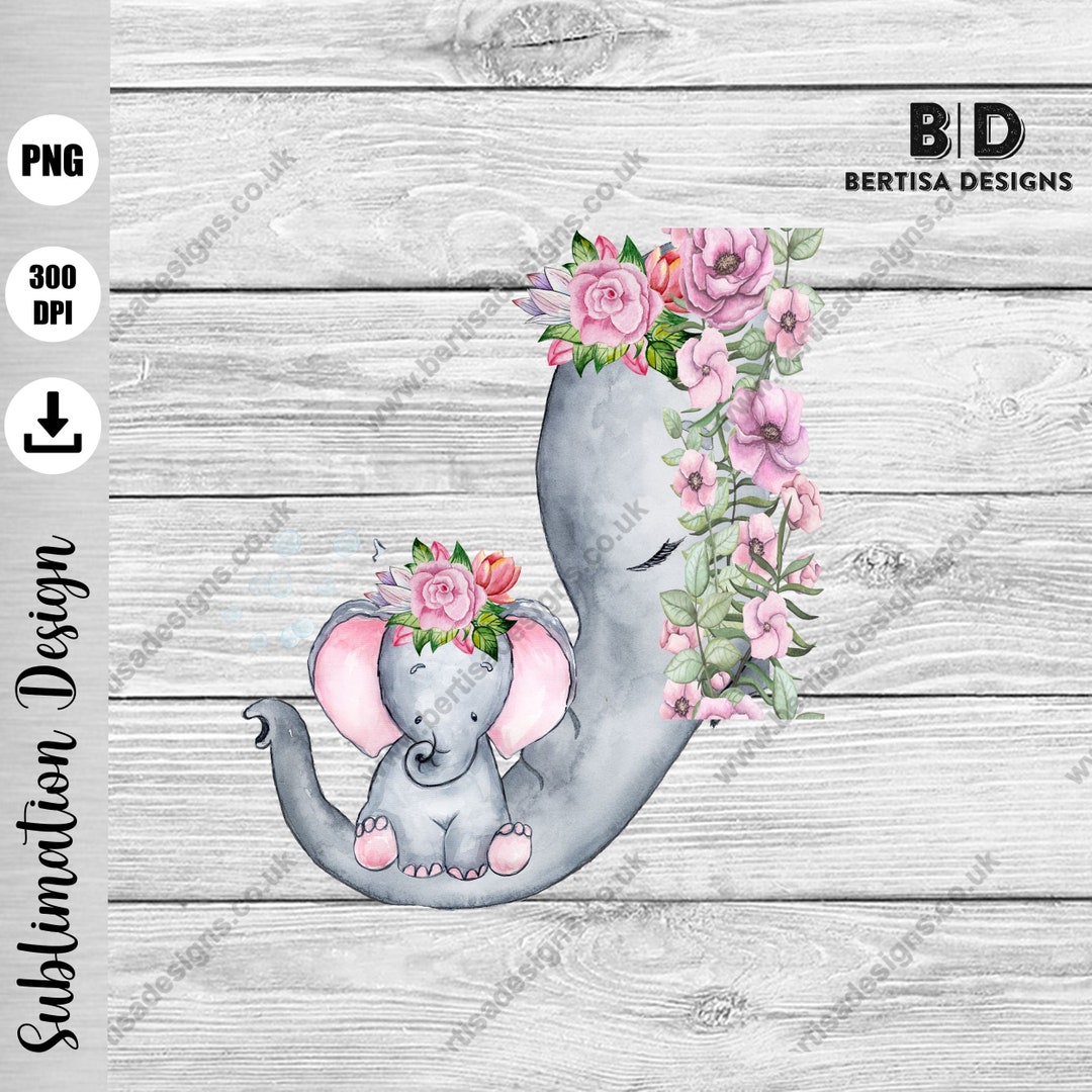 Elephant Clipart, Mother and Baby Elephant, PNG Sublimation Design ...