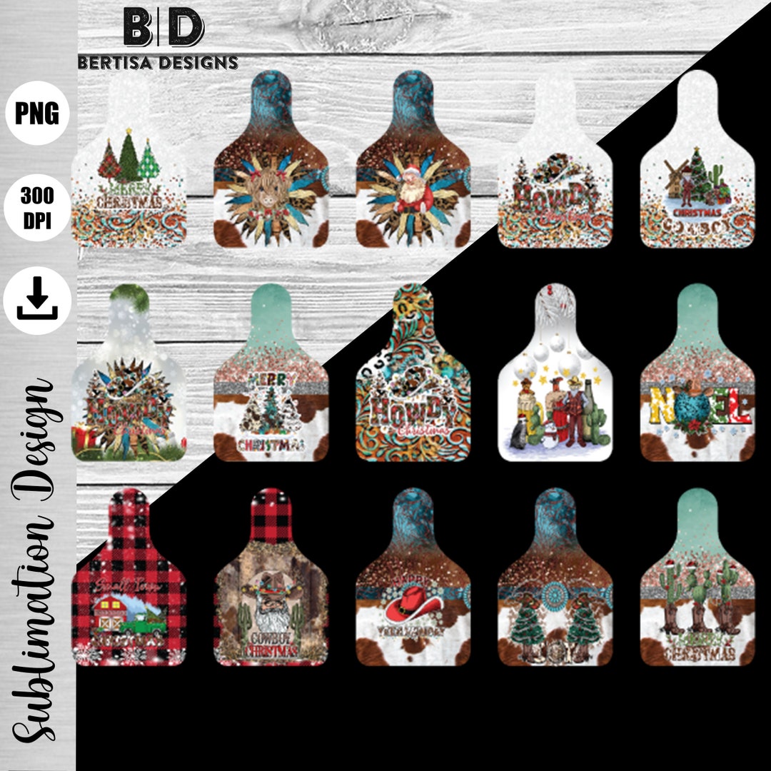 Christmas Western Cow Tag Png, Cow Show Tag, Cowhide Tag, Png Cow Tag ...
