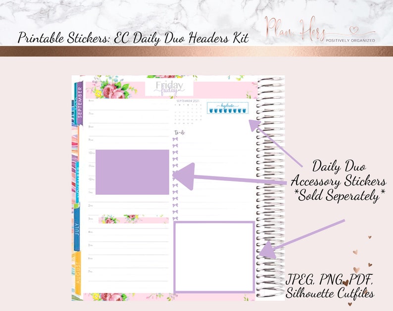 Erin Condren Daily Duo Stickers Daily Duo Sticker Kit | Etsy