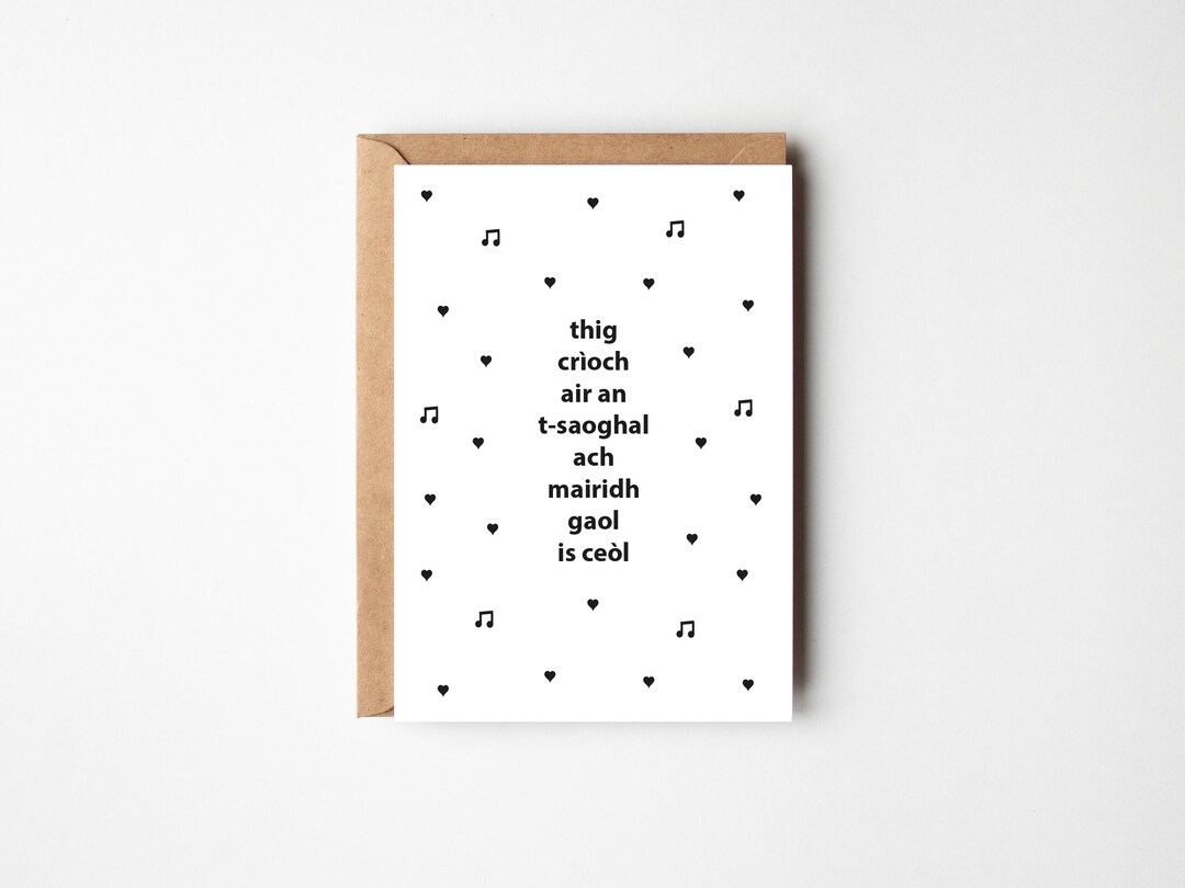 Scottish Gaelic Greeting Card: Love & Music - Etsy