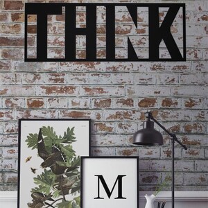 Duvart Metal Wall Art of Think, 27'' X 10.5'', 3 Mm Powder Coated Steel ...