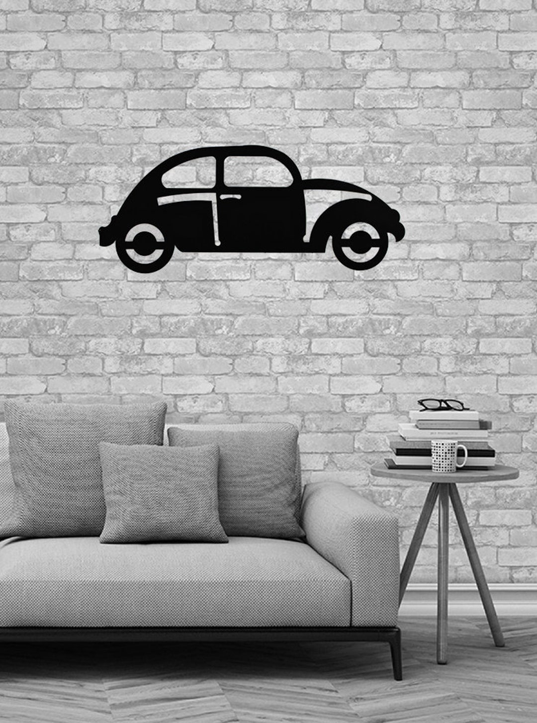 Duvart Metal Wall Art of Car, 27'' X 9.5'', 3 Mm Powder Coated Steel ...