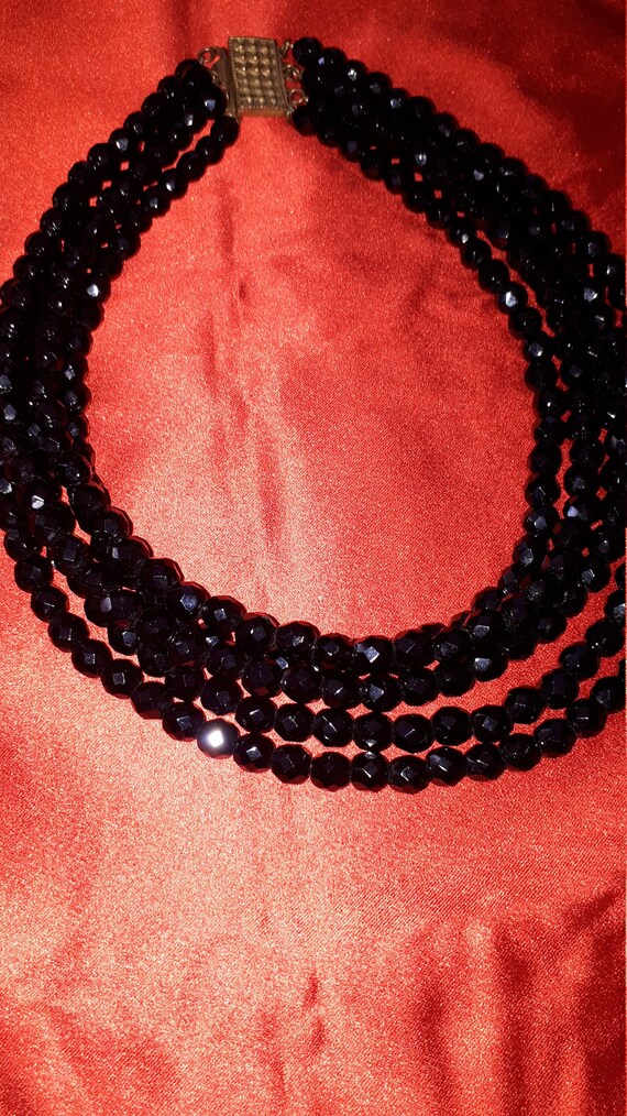 Antique 5 String Jet Necklace Black Genuine Jet | Etsy
