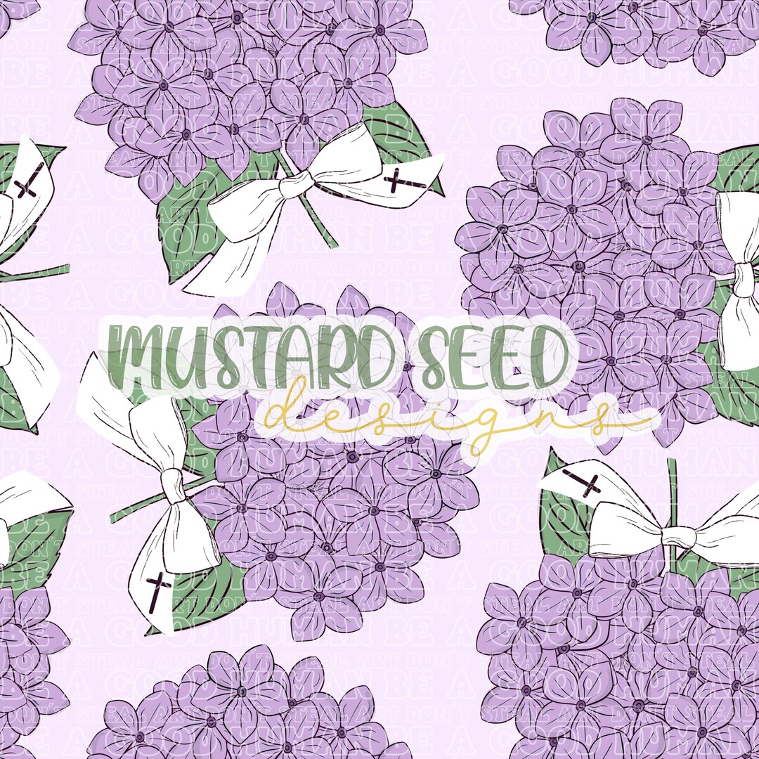 Blessed Blooming Purple Hydrangeas Faith Christian Seamless File Design ...