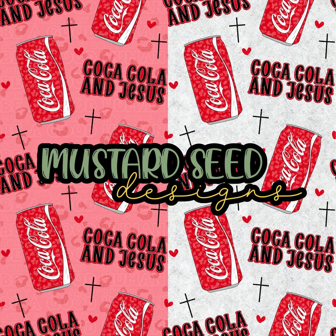 Coke and Jesus LEOPARD BUNDLE Soda Faith Christian Seamless File Design ...