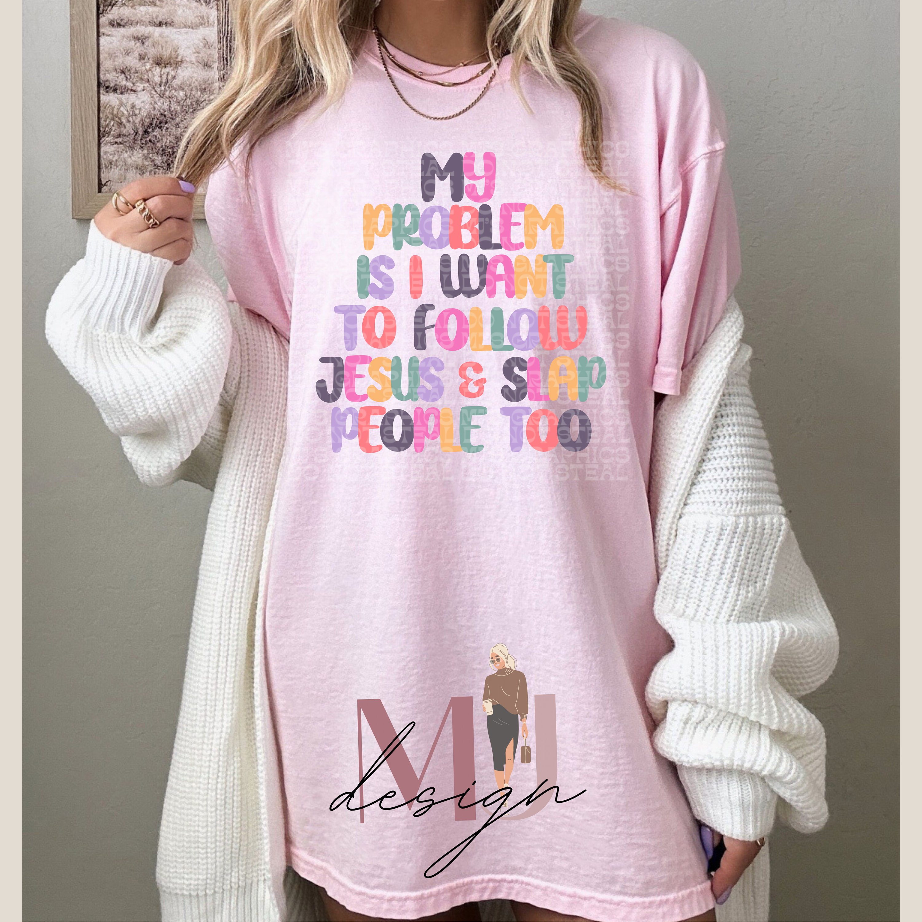 Follow Jesus and Slap People Colorful Groovy PNG - Etsy