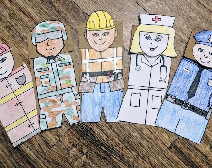 Careers Paper Bag Puppets - Etsy Canada