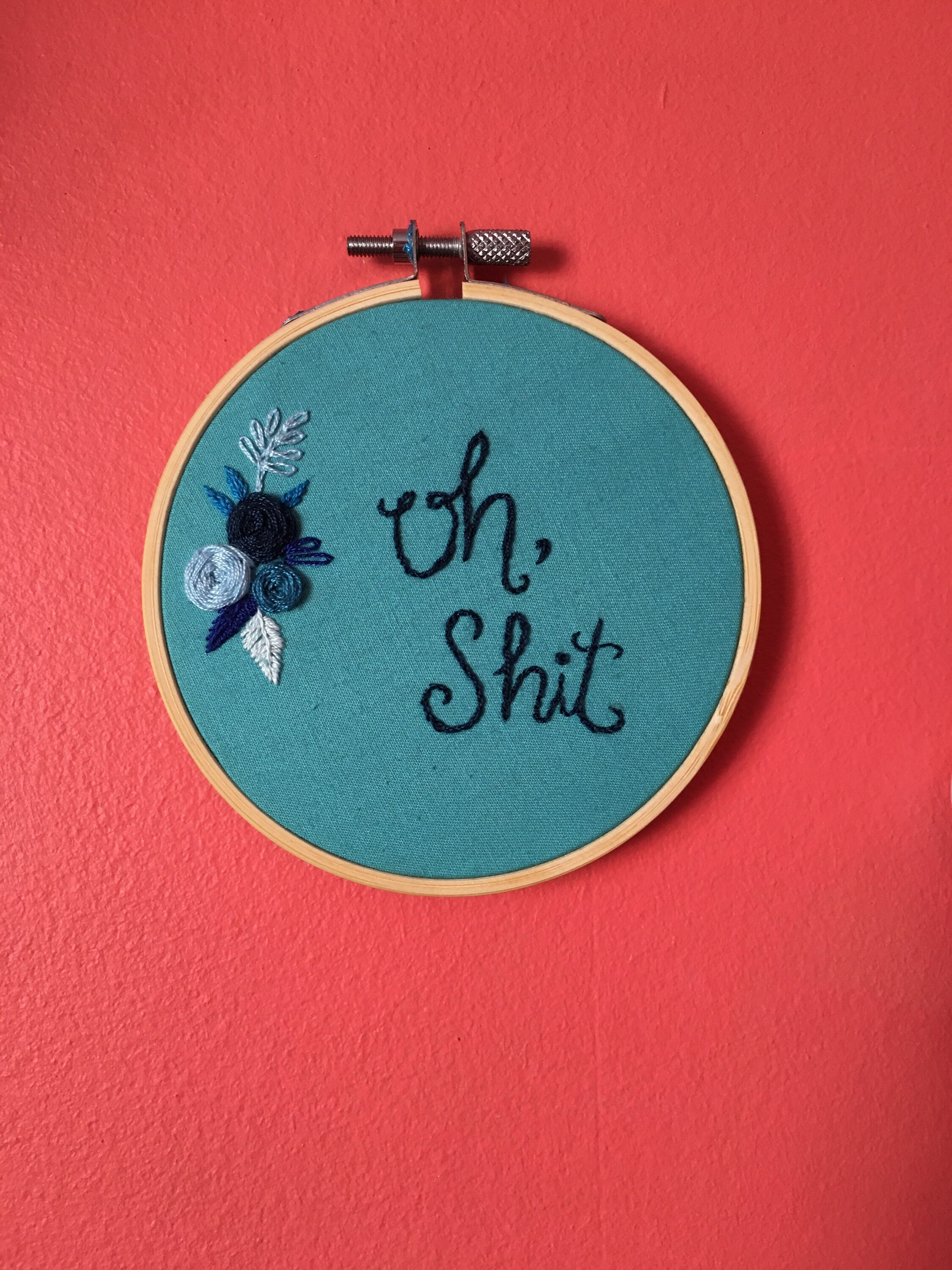 Floral oh, Shit Embroidery - Etsy