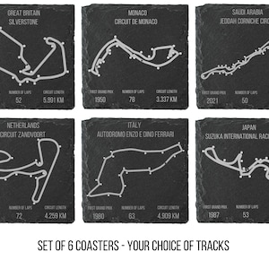 F1 Slate Coasters With Circuit Layouts & Track Info - Etsy UK