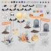 Cute Halloween Clip Art Pack, Spooky Clipart by Ninaninacraft, Cute Bat ...