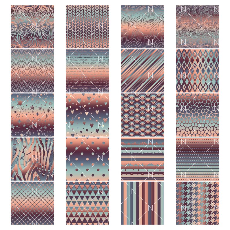 Autumn Dusk Digital Paper Pack, Fall Seamless Patterns by Ninaninacraft ...