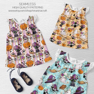 Cute Halloween Digital Papers, Halloween Seamless Patterns, Spooky ...