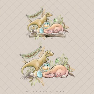 Cute Dino Clip Art Pack, Dinosaur Clipart Digital Planner Stickers by ...