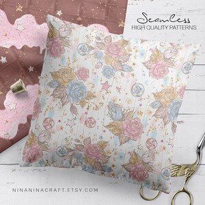 Land of Candy Basics Digital Papers, Chocolate Seamless Pattern, Pastel ...
