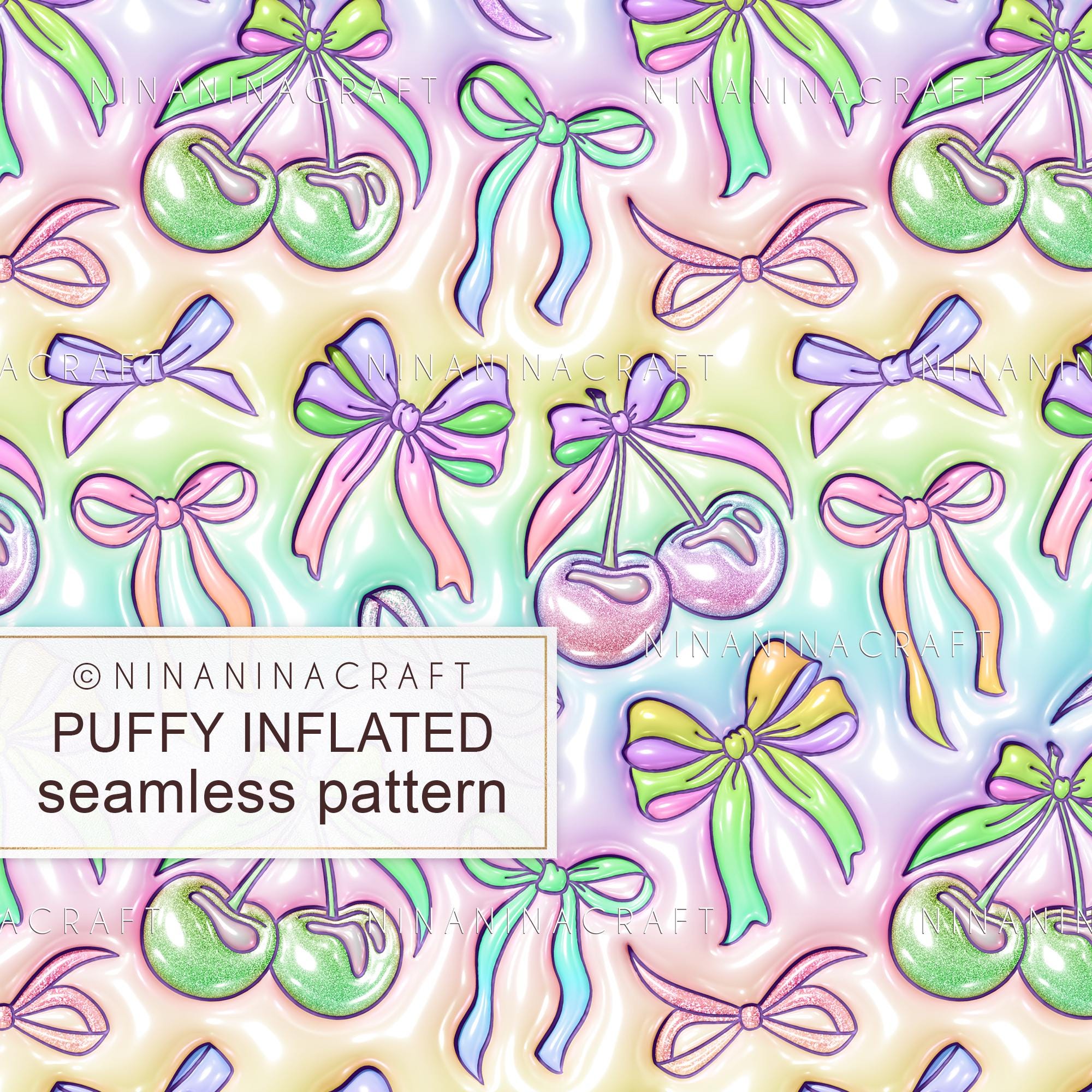 By Ninaninacraft 3D Inflated Puff Coquette Bows Seamless Pattern ...