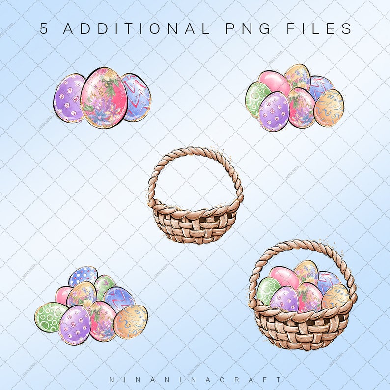 Easter Eggs Clip Art Pack Spring Clipart by Ninaninacraft - Etsy