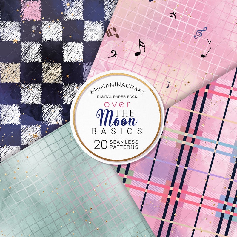 Hey Diddle Diddle Basics Seamless Patterns by Ninaninacraft, Nursery ...