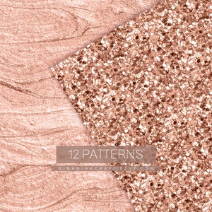 Rose Gold Textures Digital Papers, Seamless Patterns, Luxury Glitter ...