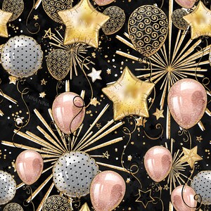 New Year Clipart, New Year's Planner Stickers, Party Clip Art, Gold ...