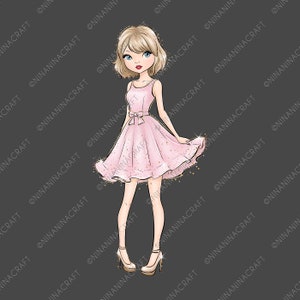 Hand-drawn Famous Star Clip Art, Celebrity Singer Clipart by ...